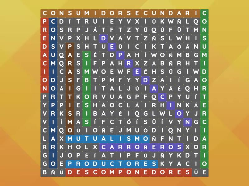 cadena alimenticia - Wordsearch