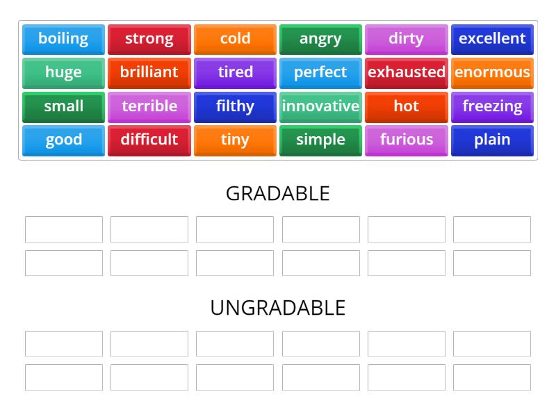 Gradable and non-gradable Adjectives - Group sort
