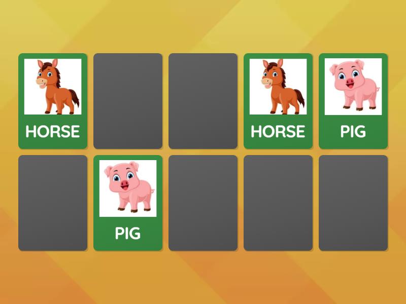 Animales granja parejas - Matching pairs