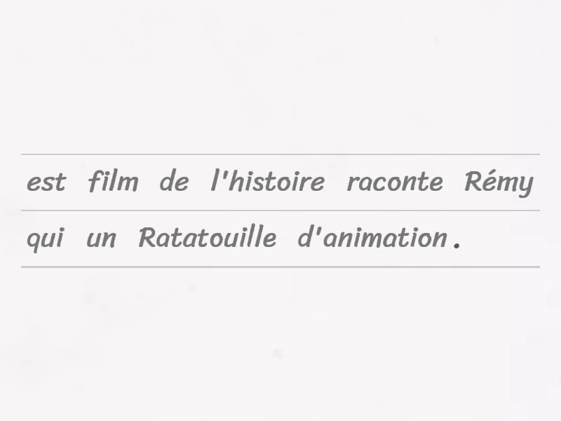 L'histoire de Ratatouille au passé composé - Unjumble