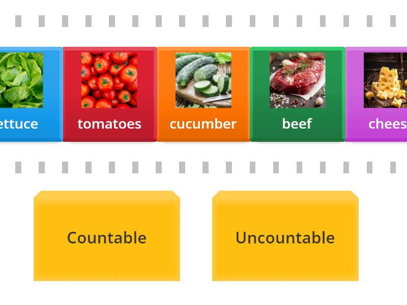 What's in your fridge? (countable, uncountable) - Speed sorting