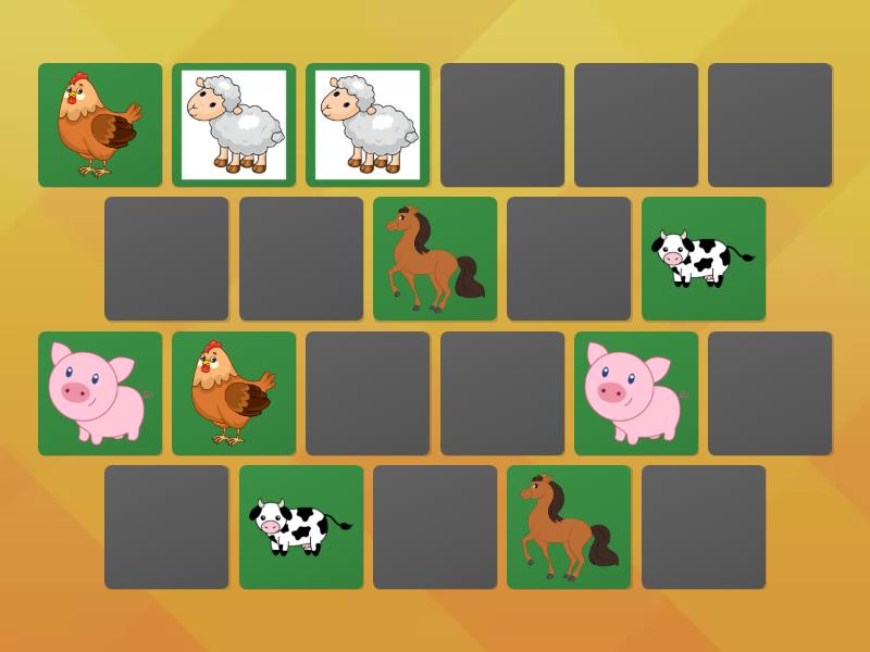 farm animals - Matching pairs