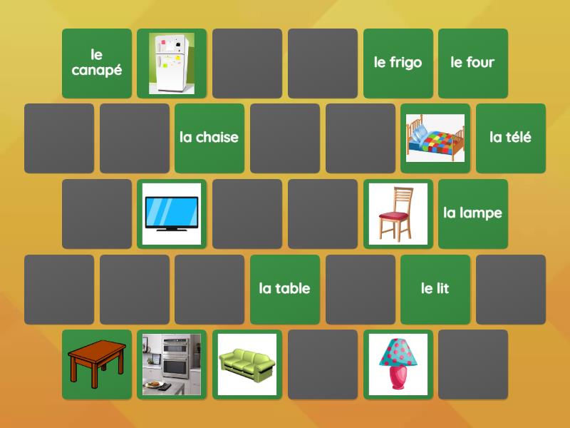 Y9 Les meubles et les objets de la maison - Matching pairs