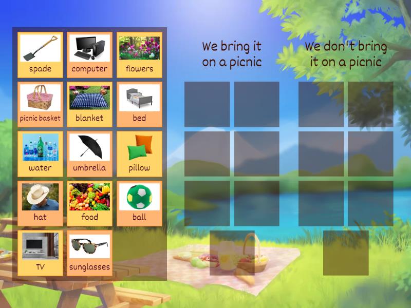 Let's pack for a picnic! - Group sort