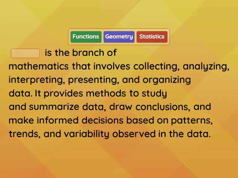 Statistics/ Instructions - Complete the sentence