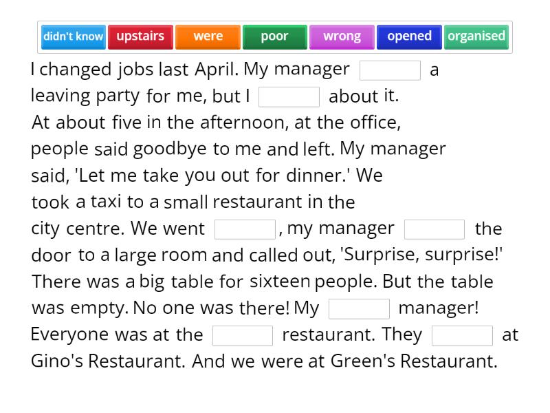 Speakout A2 5B Kingsley - Missing word