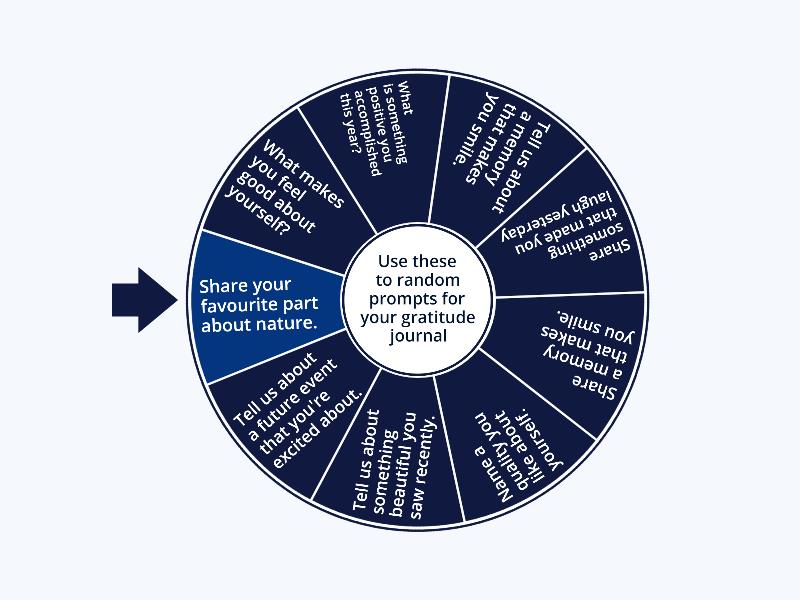 Journal prompting wheel - Spin the wheel
