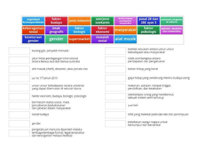 soal PPKn Bab 5. Harmoni dalam keberagaman masyarakat indonesia - Match up soal PPKn Bab 5. Harmoni dalam keberagaman masyarakat indonesia - Match up