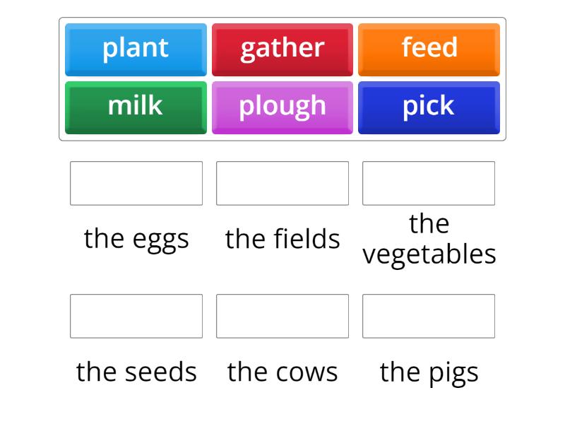On the farm (verbs) - Match up