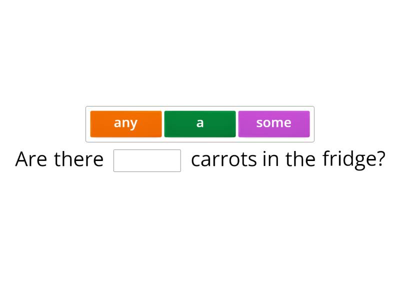 Some, any - food - Complete the sentence