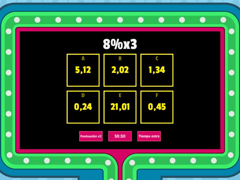 calculos dificiles - Gameshow quiz