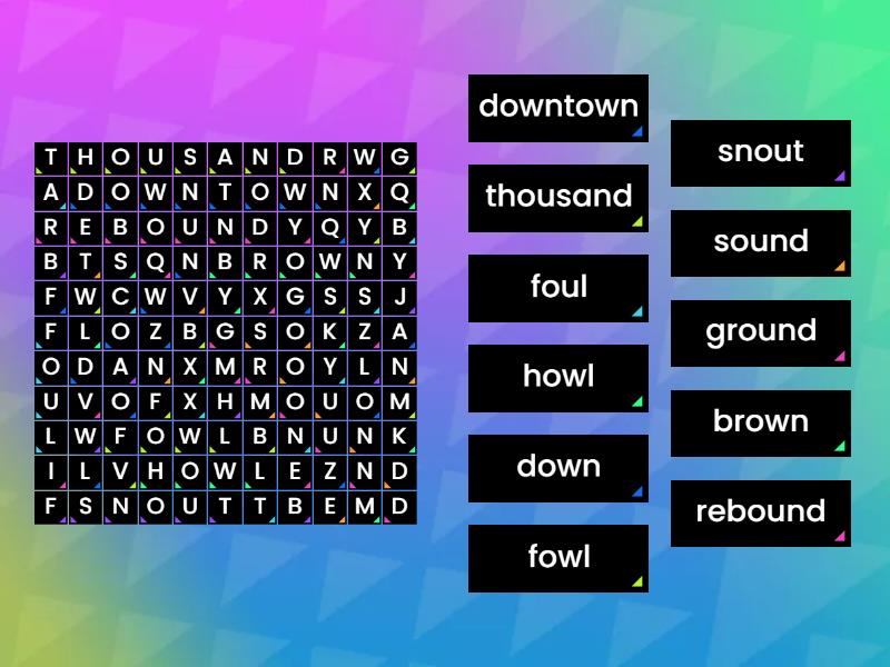 OU/OW Word Search - Wordsearch
