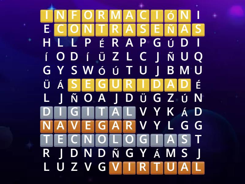 "Seguridad virtual" - Sopa de letras