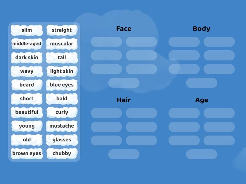 physical adjectives - Group sort