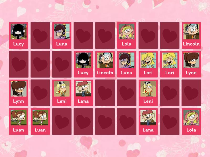 THE LOUD HOUSE MEMORY GAME - Matching pairs