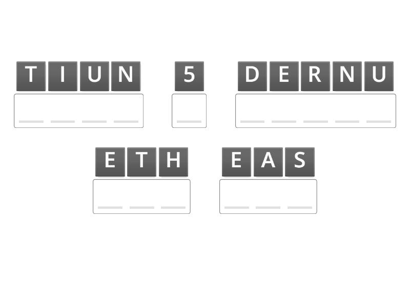 UNIT 5 UNDER THE SEA - Anagram