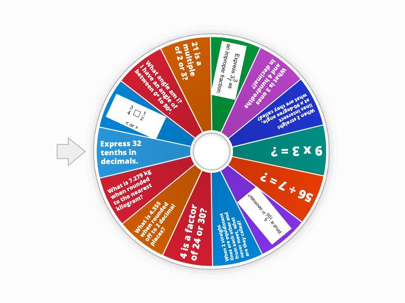P4 Math Games - Spin the wheel