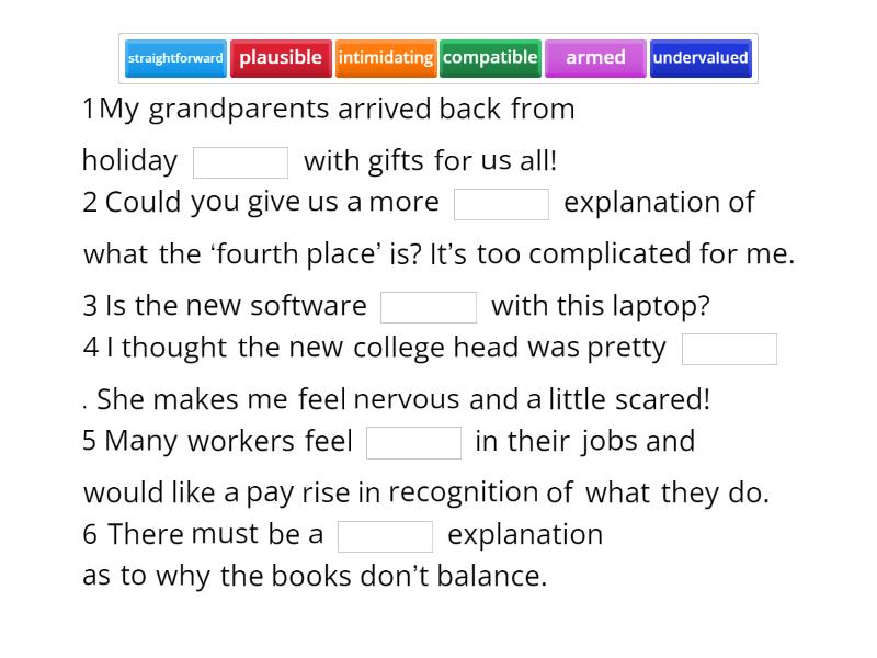 Formula CAE Unit 3 adjectives - Complete the sentence
