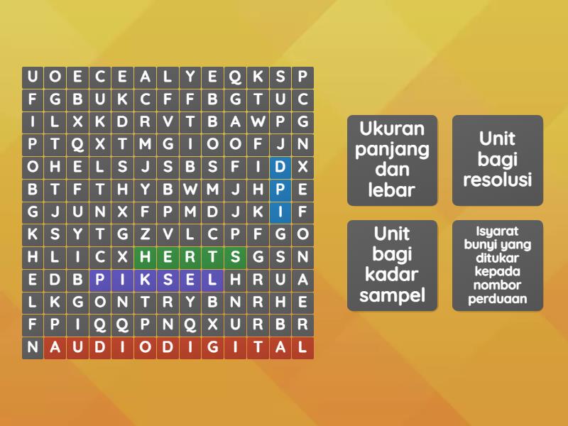 Aktiviti Pengukuhan ASK Tingkatan 1 - Mencari Kata