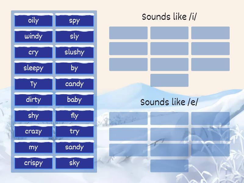 Final -y ( long /i/ & long /e/) - Group sort