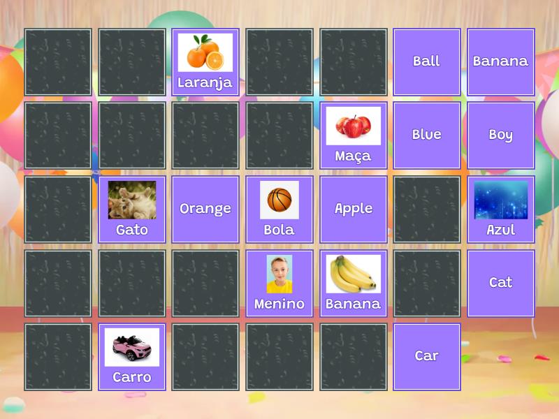 MEMORY GAME - Random Words (4º ano C) - Matching pairs