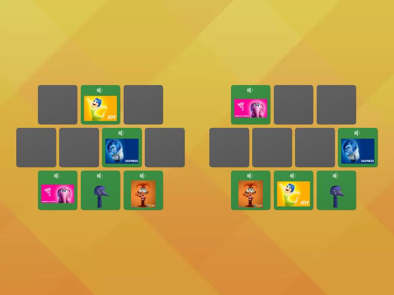 Disney Emotion Game: Inside Out movie - Matching pairs