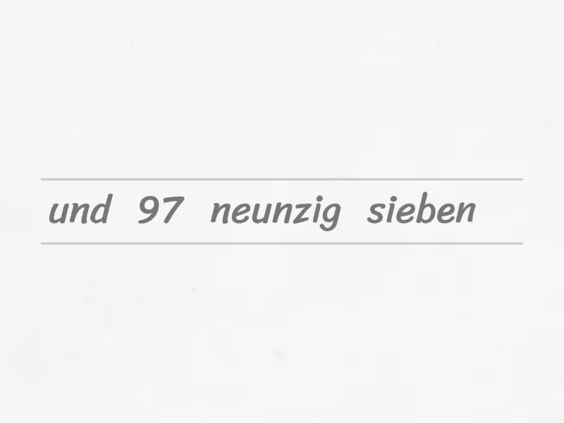 Zahlen Schreibweise bis 100 - Unjumble