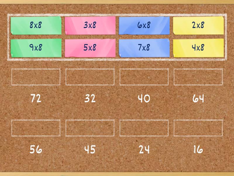 tafel van 8 - Match up