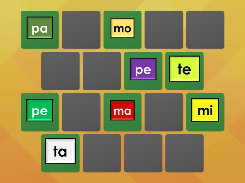 juego de memoria-silabas - Combine os pares