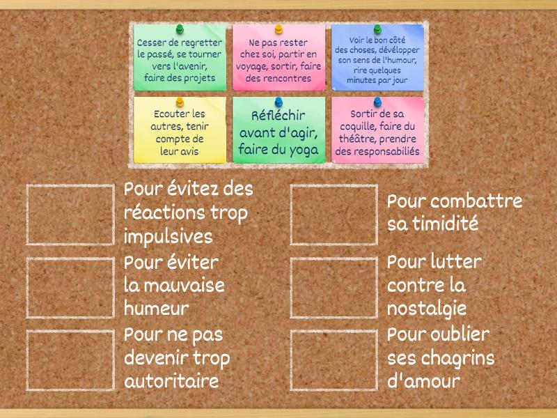 Subjonctif Donner des conseils - Match up
