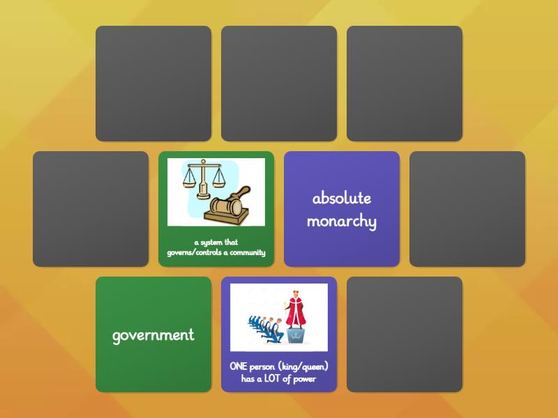 Types of Government - Matching pairs