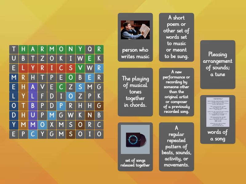Music Vocabulary - Wordsearch