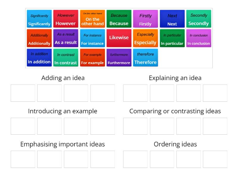En308 Linking Ideas Together - Group sort