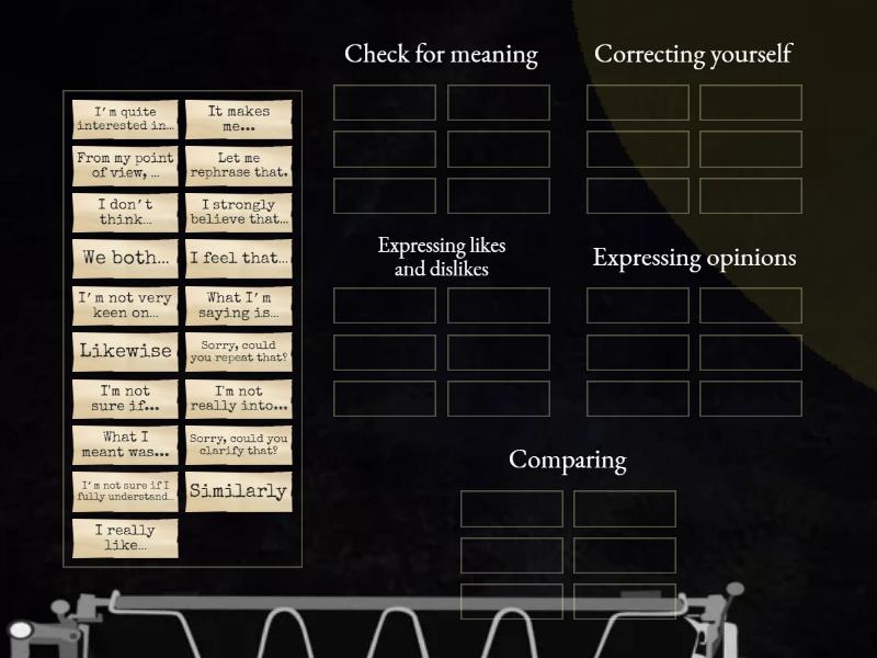 Useful expressions for interviews - Group sort