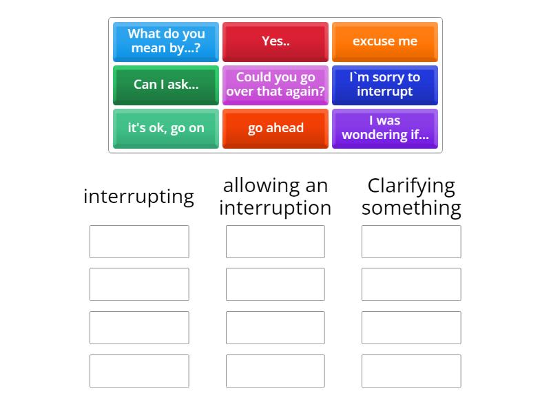 interrupting - Group sort