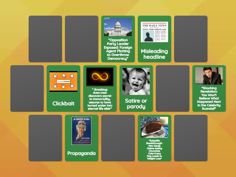 Fake content examples - Matching pairs