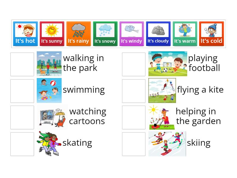 1.5 Weather and activities sorting activity - Match up
