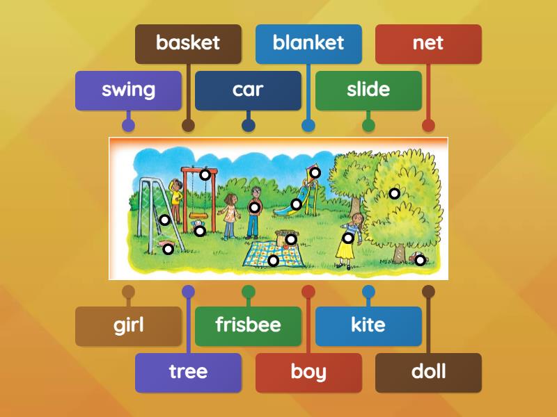 FF1 UNIT 5 WHAT CAN YOU SEE IN THE PARK? - Labelled diagram