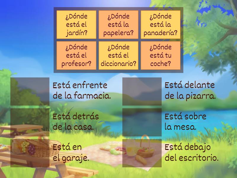 Preposiciones de lugar - Match up
