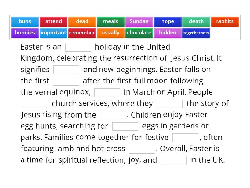 Easter - Complete the sentence