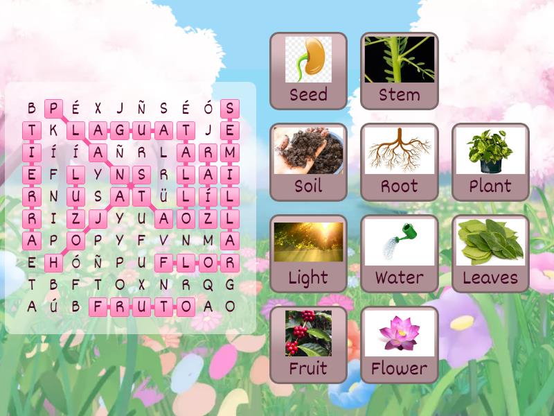 Las plantas. / The Plants. - Wordsearch