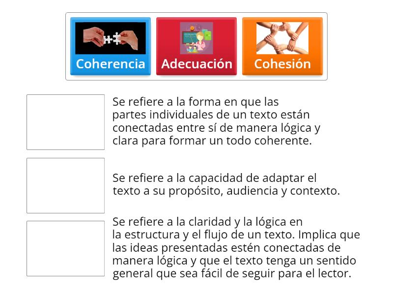 Las características del texto - Match up