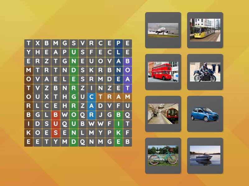 Go Getter 2. Unit 7,1 Transport - Wordsearch