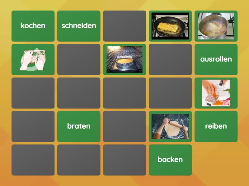 Kochen. Verben. - Matching pairs