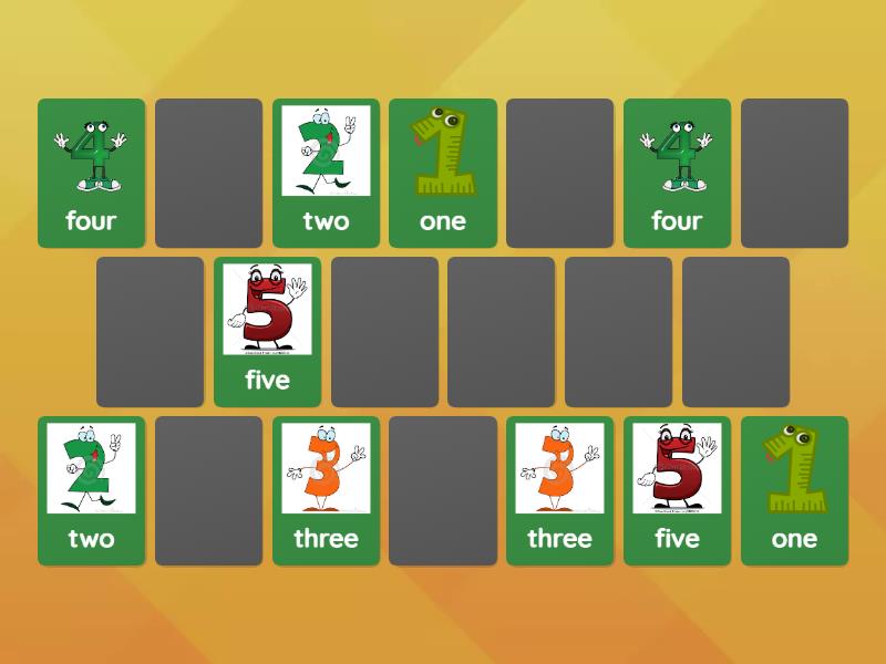 NUMBERS 1-10 Memory Game - Matching pairs