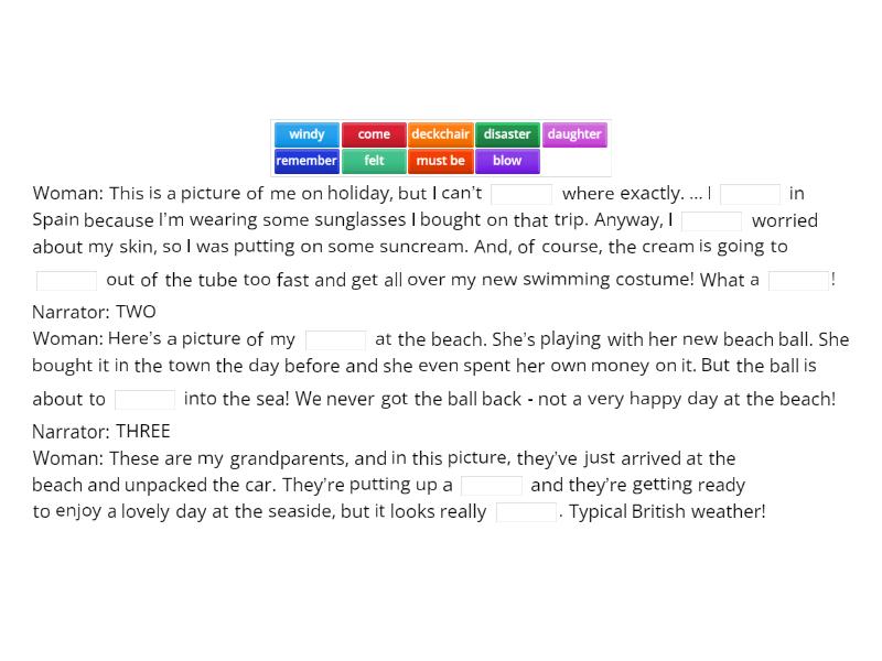 Describing photos - Complete the sentence