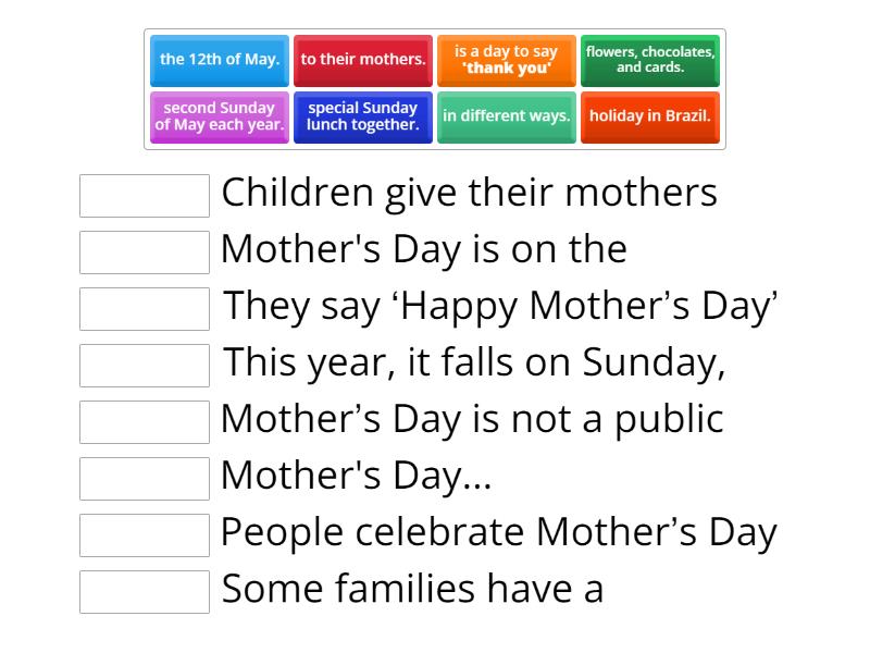 Mother's Day - Match up