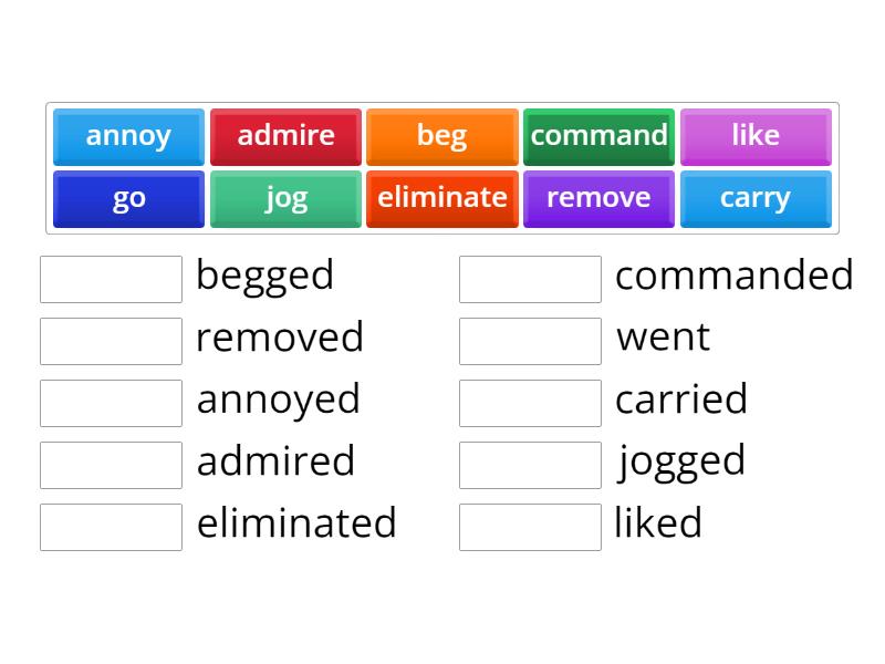 SIMPLE PAST TENSE MATCHING GAME - المطابقة