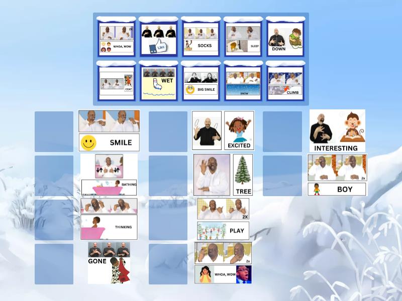 Handshape Matching Game: The Snowy Day - Match up