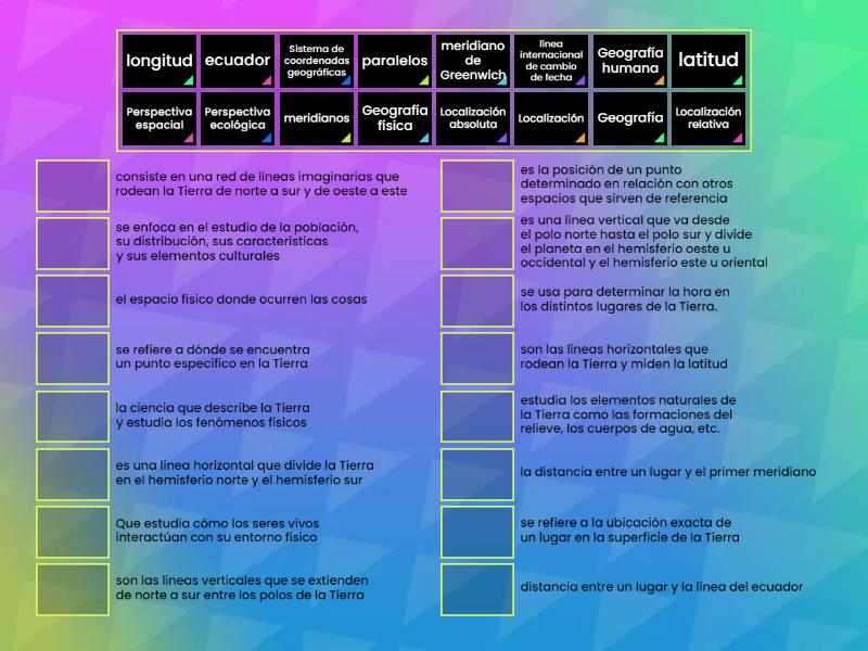 Vocabulario de Sociales (Ivelisse) - Match up